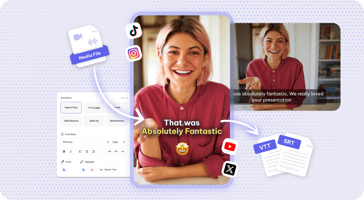 Add Animated Subtitle To Videos Online| Trendy Animations, Emojis ...