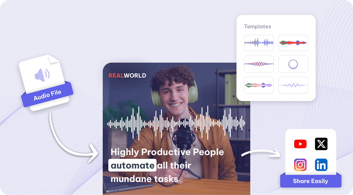 Convert Audio to Video Online | AI-Powered Tool | Exemplary AI